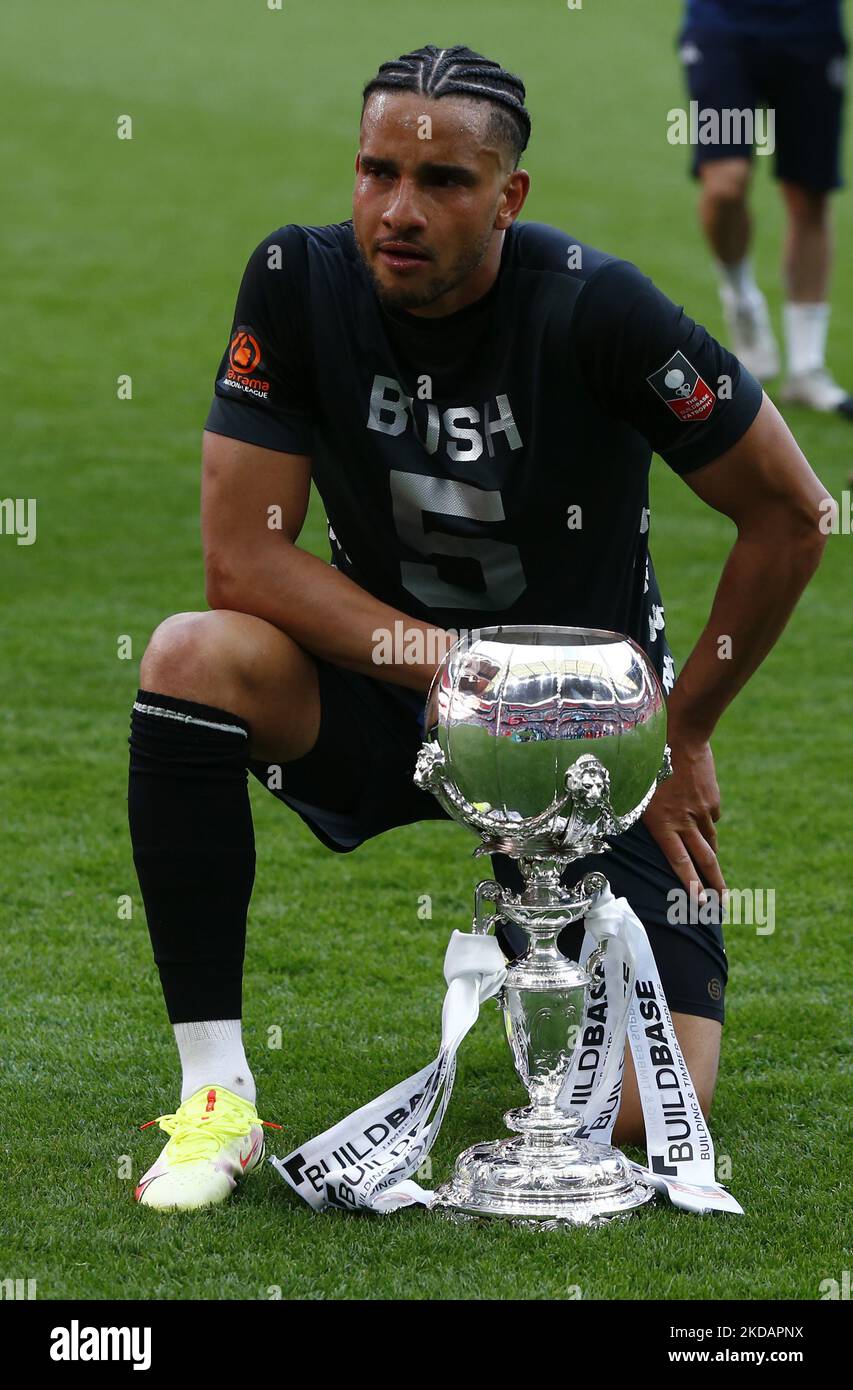 LONDON, ENGLAND - MAY 22: Chris Bush with FA Trophy after The Buildbase FA Trophy Final 2021/ ...