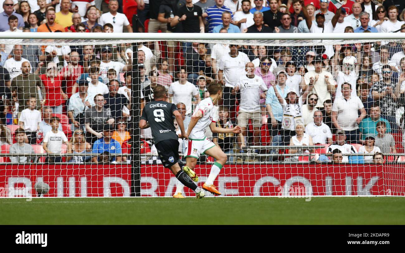 LONDON, ENGLAND - MAY 22: Michael Cheek of Bromley scoresduring The ...