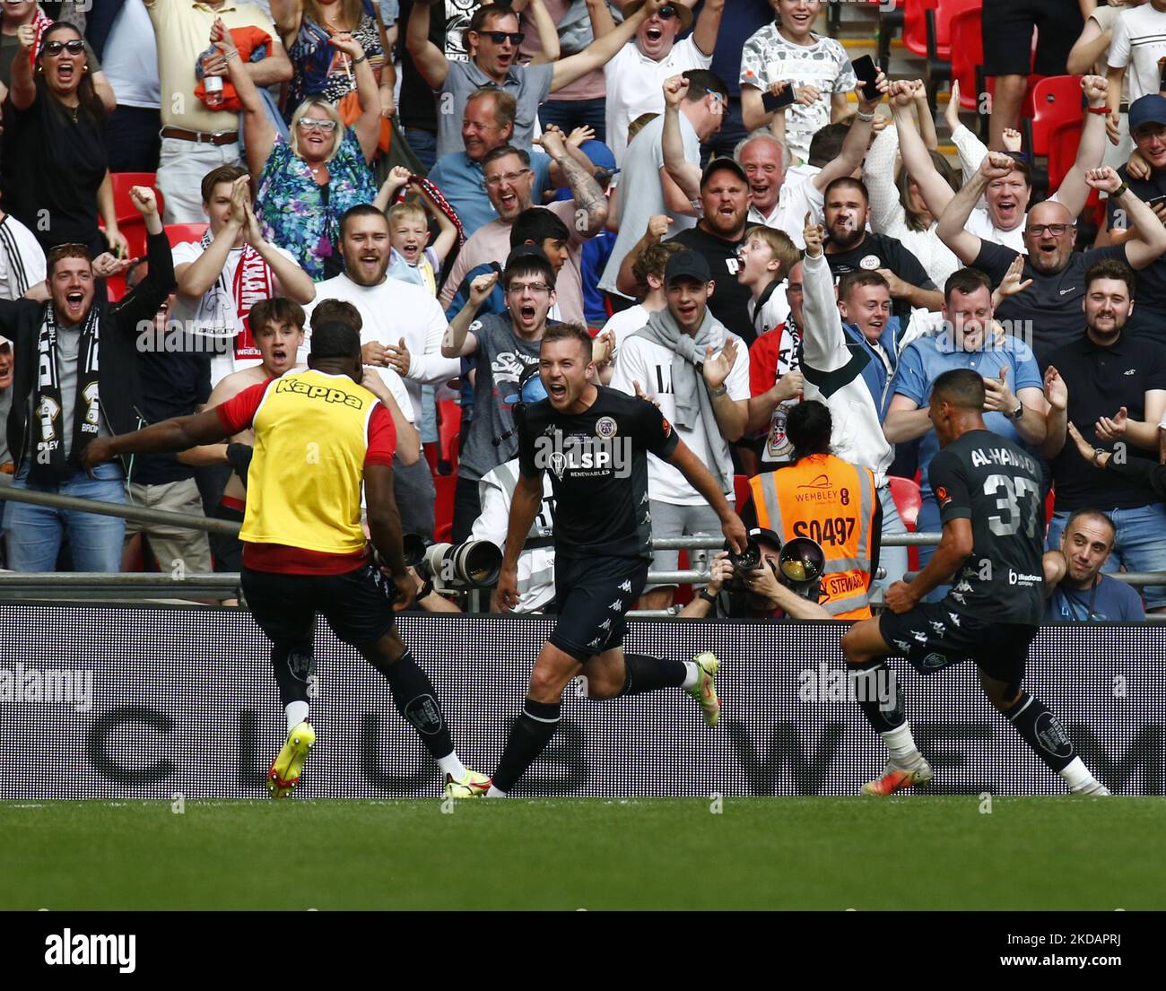 LONDON, ENGLAND - MAY 22: Michael Cheek of Bromley celebrates his goal ...