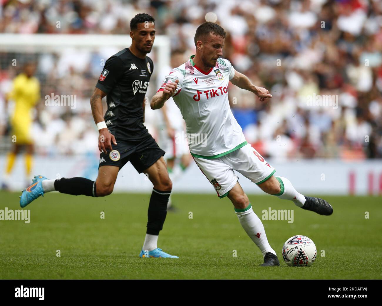 LONDON, ENGLAND - MAY 22:Wrexham's Luke Young during The Buildbase FA ...