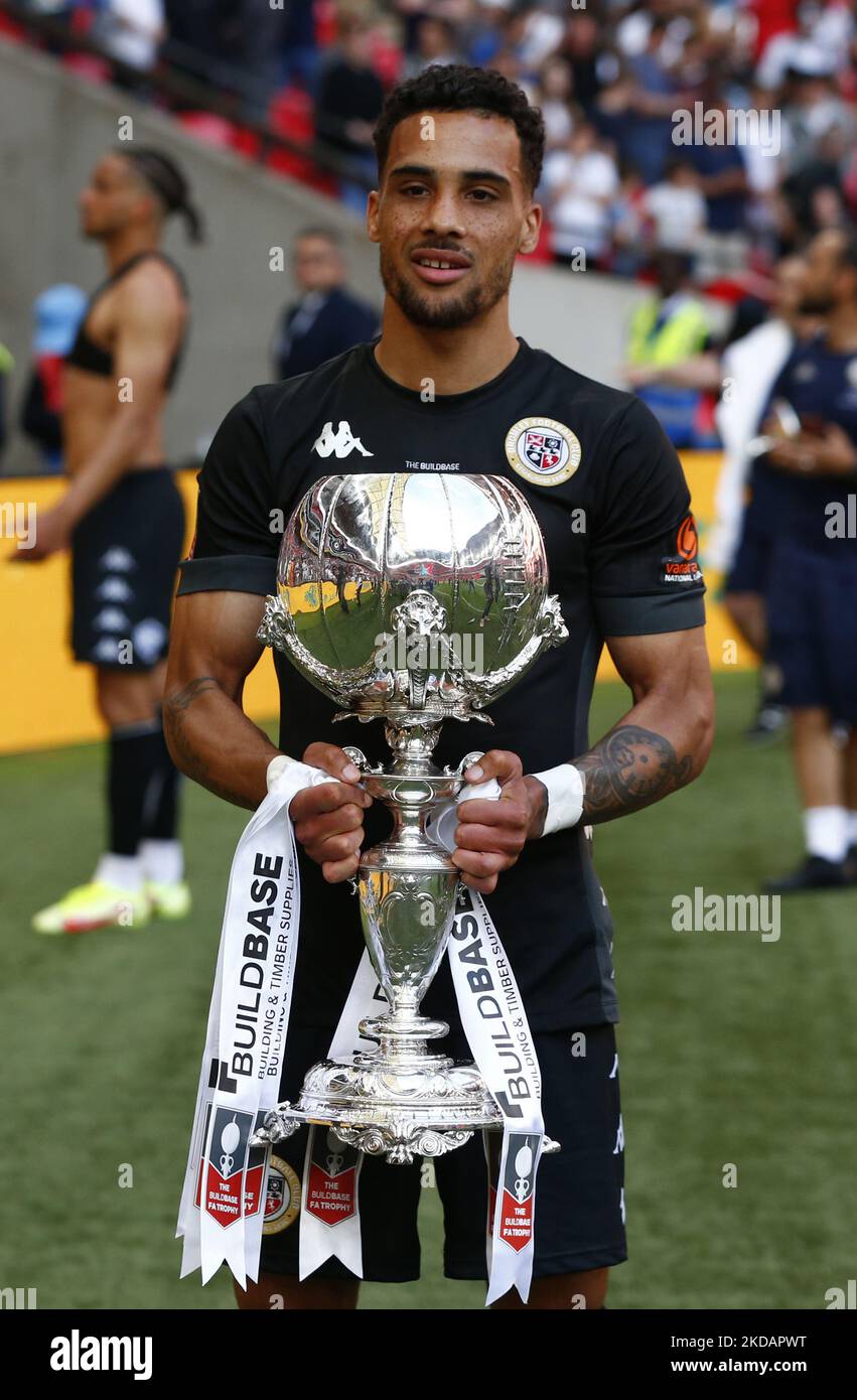 LONDON, ENGLAND - MAY 22: Corey Whitely of Bromley with FA Tropht after ...