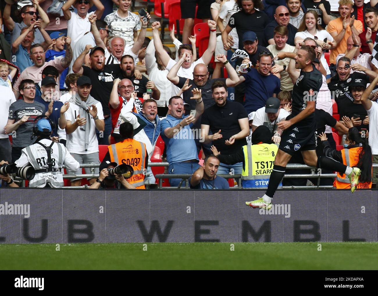 LONDON, ENGLAND - MAY 22: Michael Cheek of Bromley celebrates his goal ...
