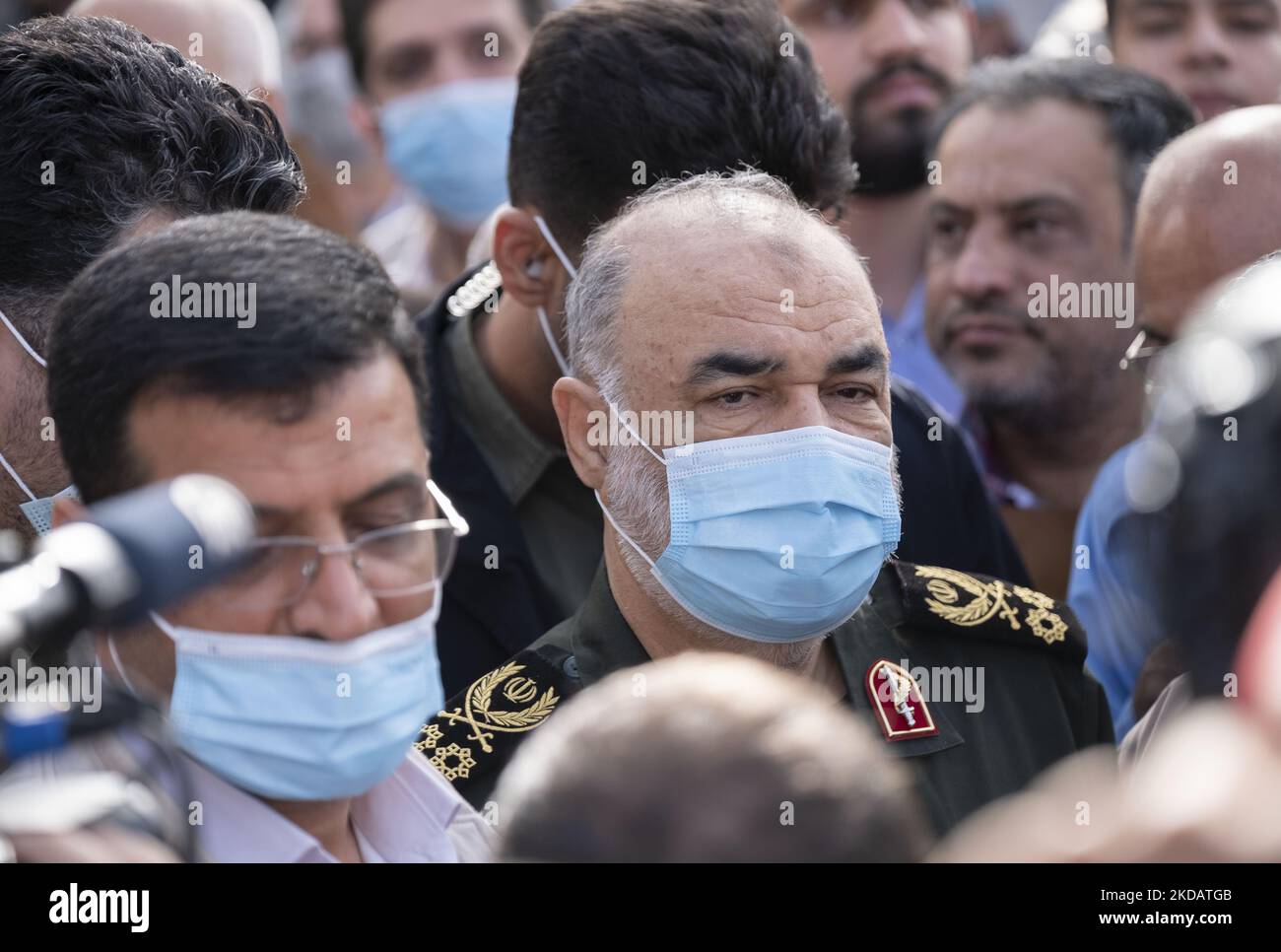 Hossein Salami (C), Commander-in-Chief of the Islamic Revolutionary ...