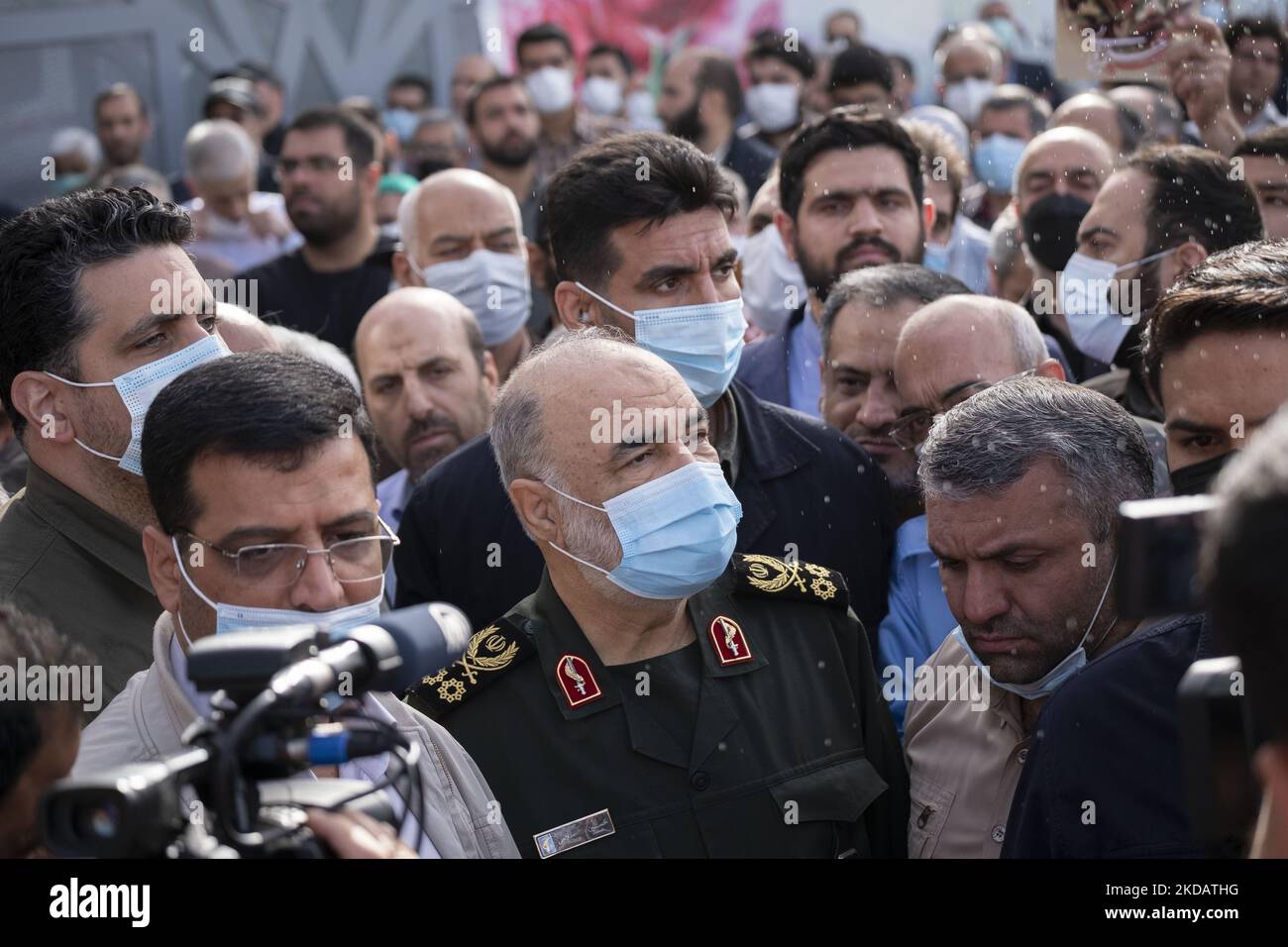 Hossein Salami (C), Commander-in-Chief of the Islamic Revolutionary ...