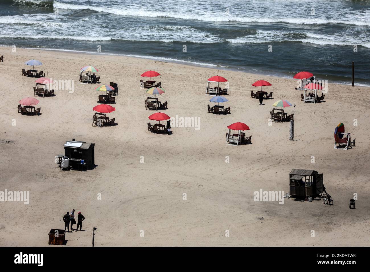 A partial view of a beach along Gaza City in the Palestinian coastal ...
