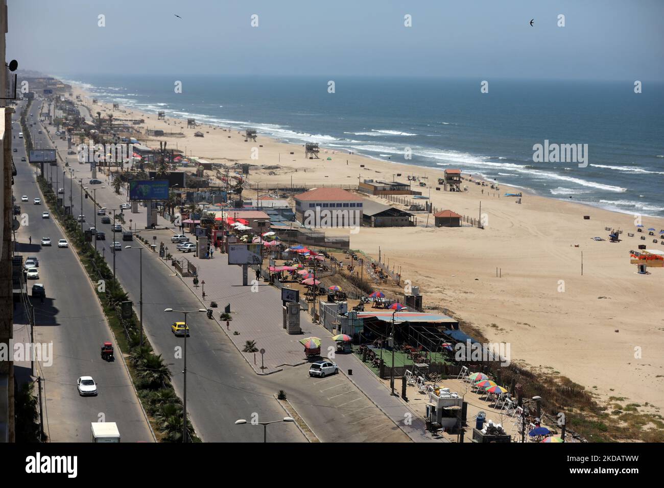 A partial view of a beach along Gaza City in the Palestinian coastal ...