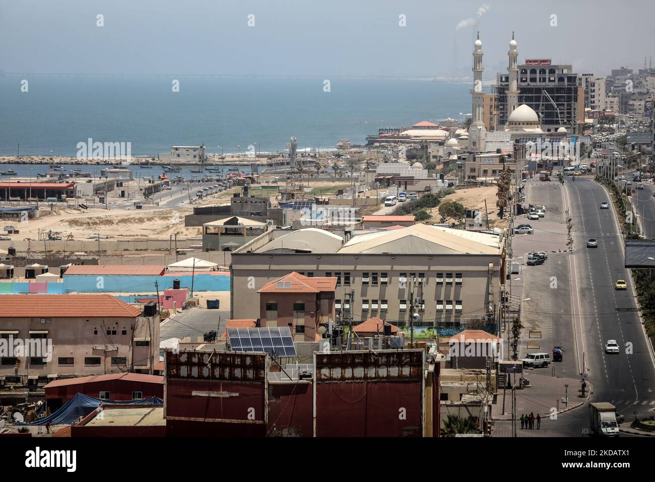 A partial view of a beach along Gaza City in the Palestinian coastal ...