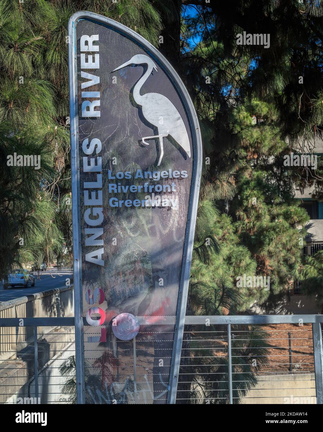 The Los Angeles River as it meanders through Studio City in Los Angeles ...