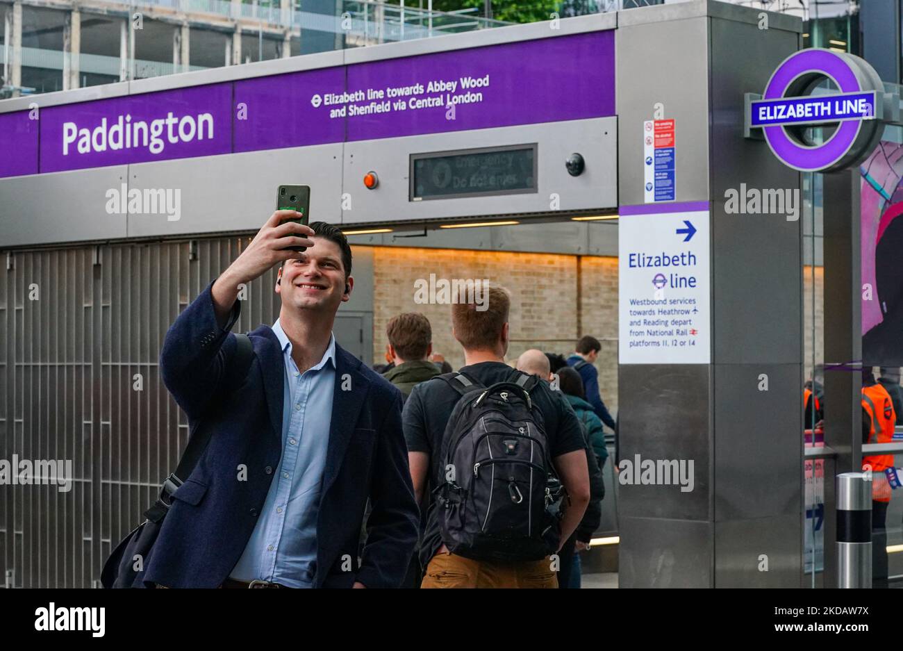 Passengers travel along with the Elizabeth Line in London, 24 Ma, 2022 ...