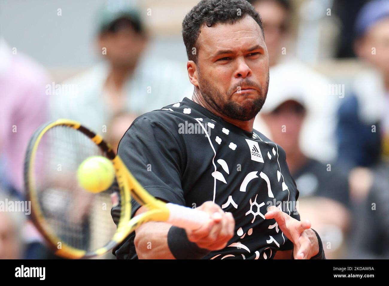 Jo-Wilfried Tsonga during his match against Casper Ruud on Philipe Chartier court in the 2022 ...