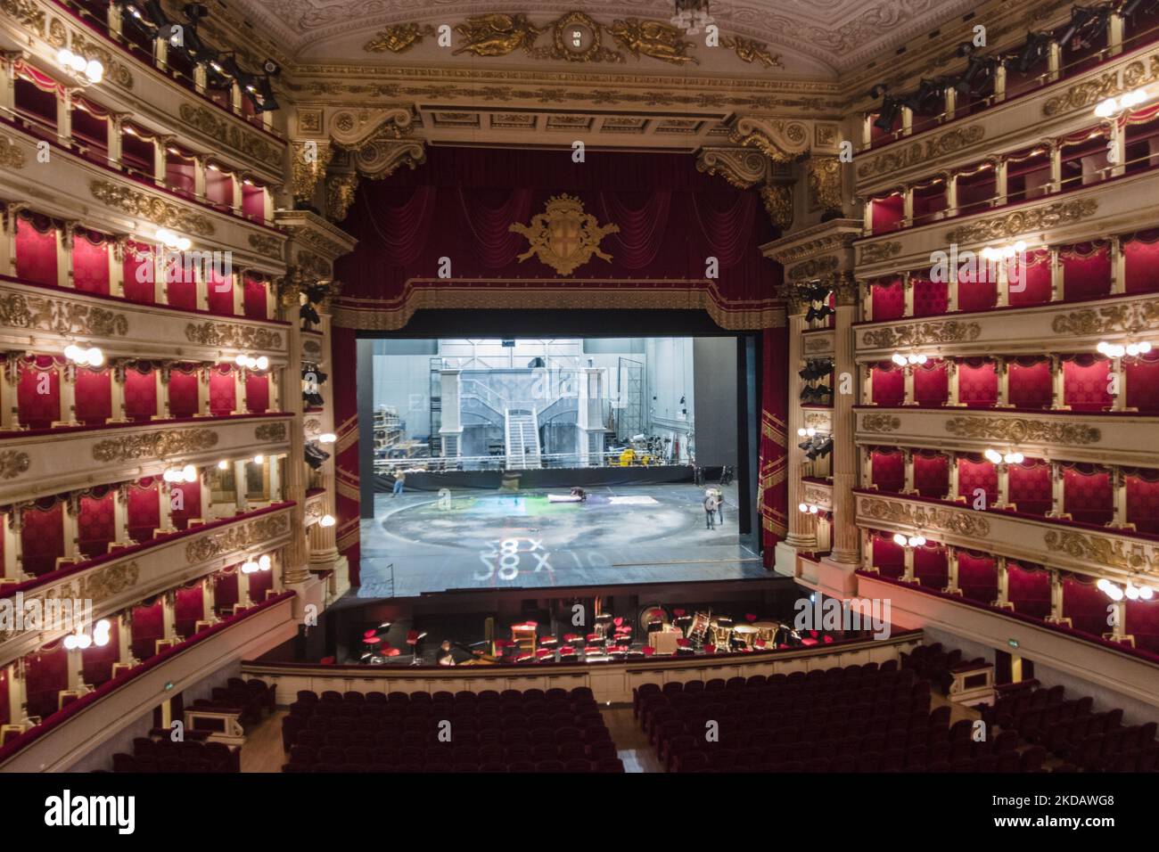 An interior general view of Teatro alla Scala theatre is seen in Milan ...