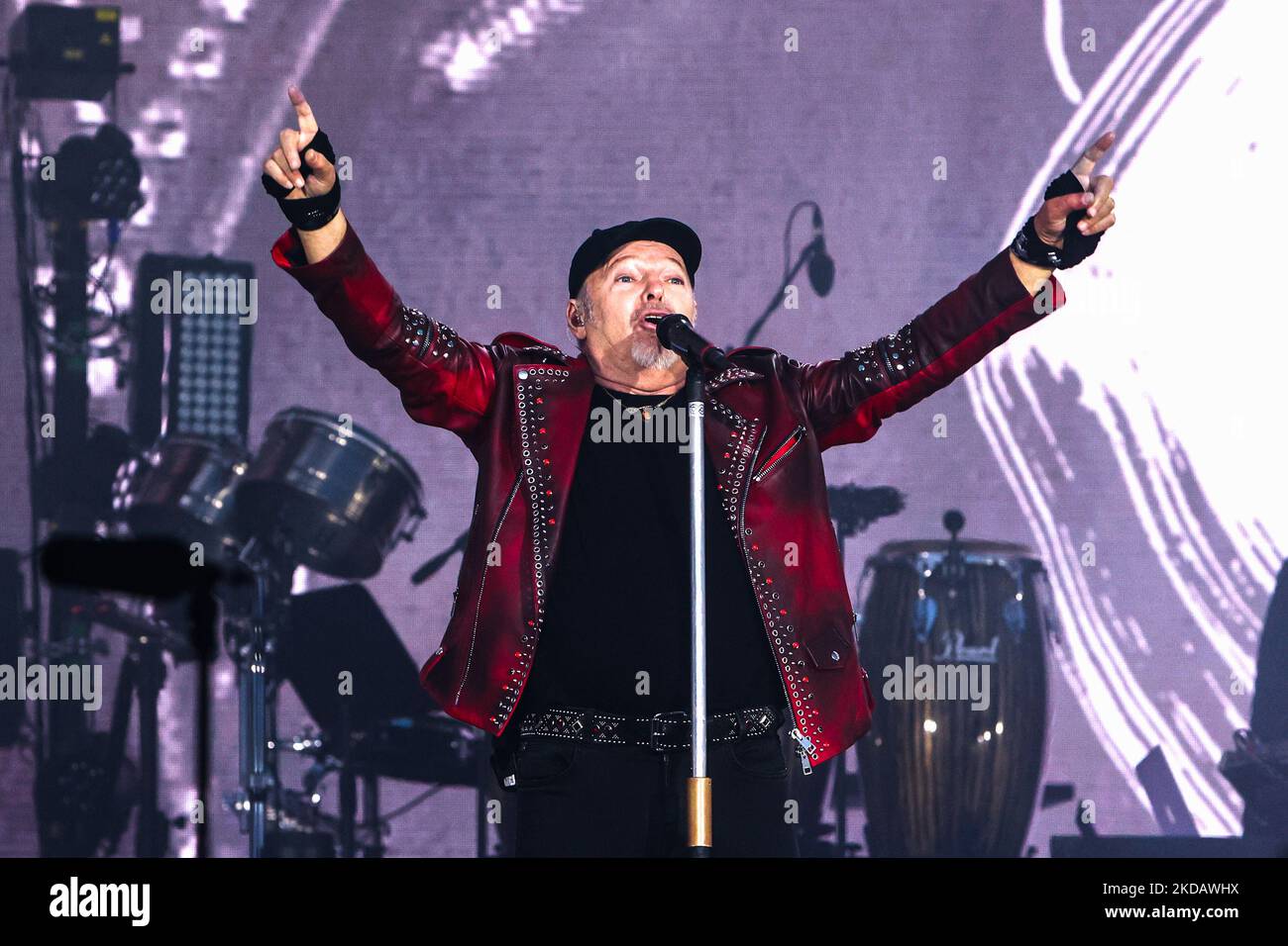 Italian singer Vasco Rossi in concert at Ippodromo San Siro in Milano ...