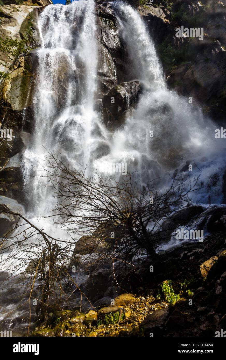 A natural view of a beautiful waterfall in a forest Stock Photo - Alamy