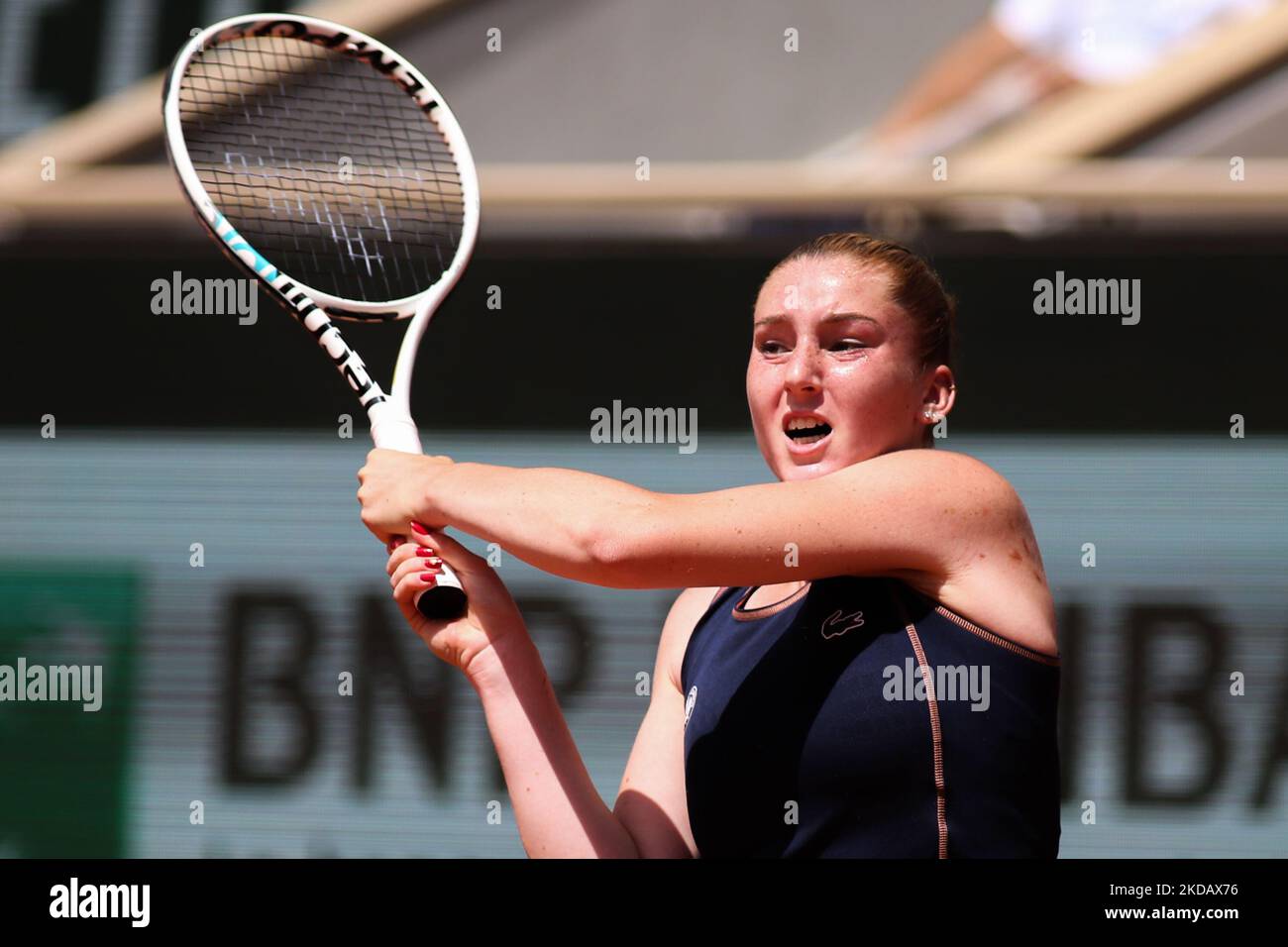 Elsa Jacquemot during her match against Angelique Kerber on Philipe ...