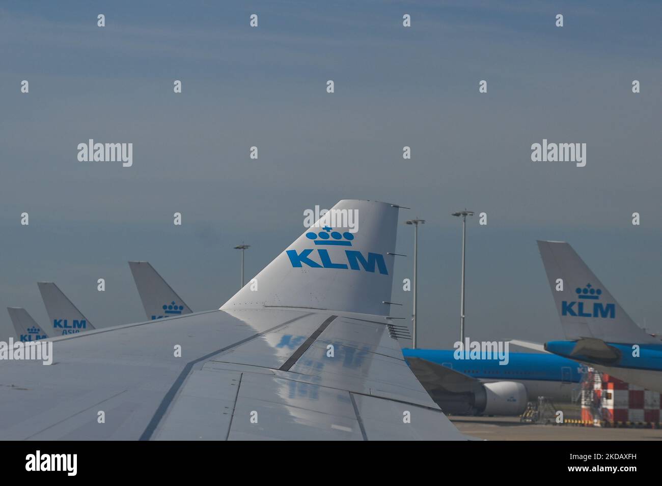 KLM aircraft at Amsterdam Airport Schiphol. For another week in a row ...