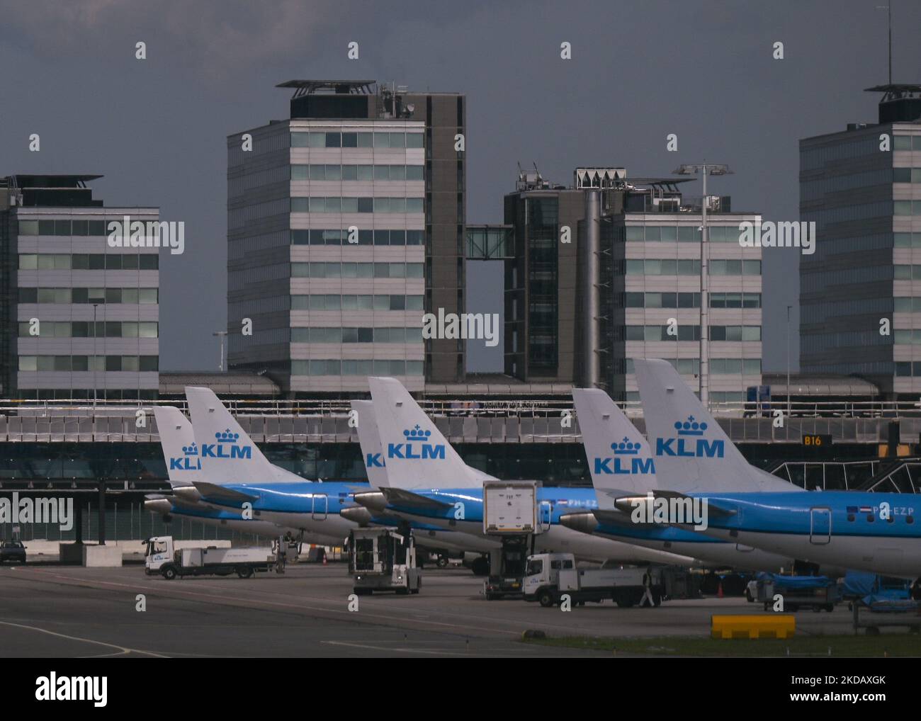 KLM aircraft at Amsterdam Airport Schiphol. For another week in a row ...