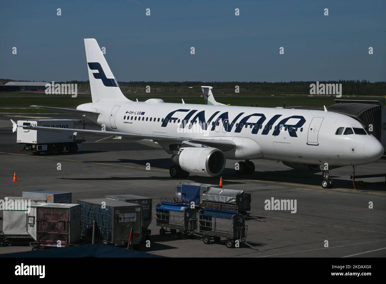 Finnair aircraft at Helsinki-Vantaa Airport. On Sunday, May 22, 2022 ...