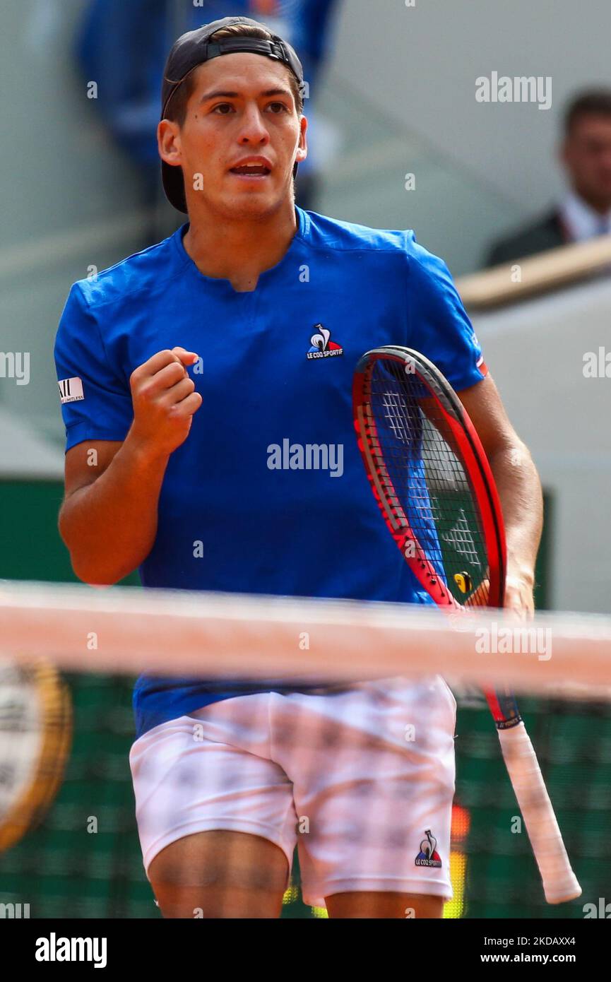 Sebastian Baez during his match against Alexander Zverev on Philipe ...