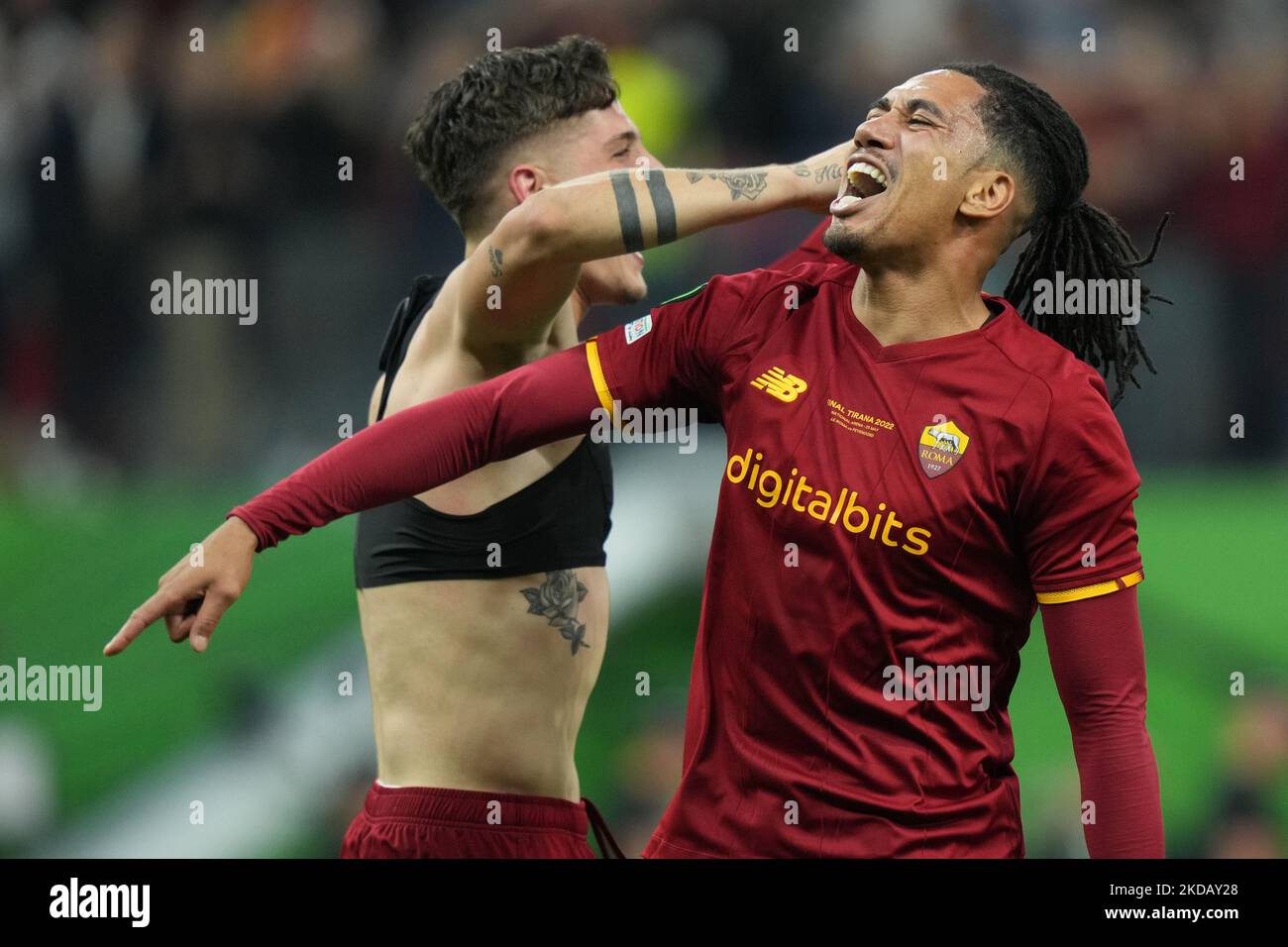 Chris Smalling and Nicolo Zaniolo of AS Roma celebrates after winning ...