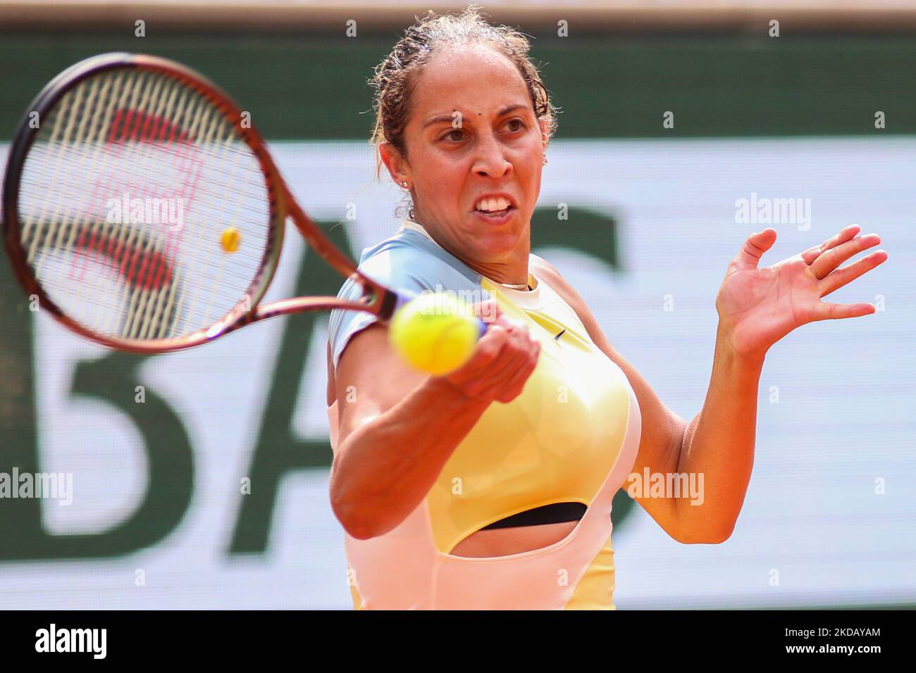 Madison Keys during her match against Caroline Garcia on Philipe ...