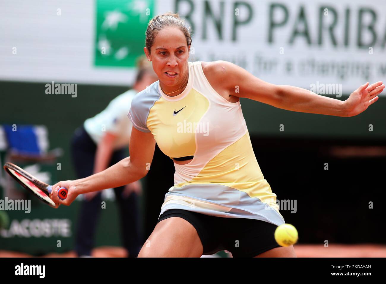 Madison Keys during her match against Caroline Garcia on Philipe ...