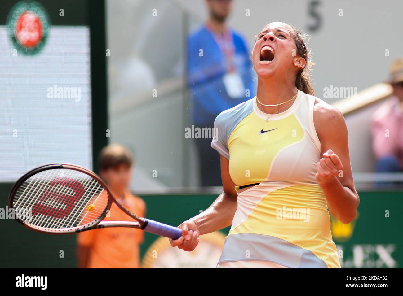 Madison Keys during her match against Caroline Garcia on Philipe ...