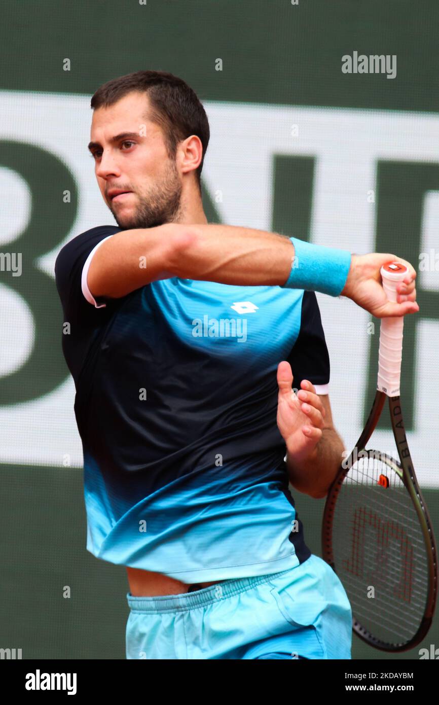 Laslo Djere during his match against Daniil Medvedev on Philipe ...