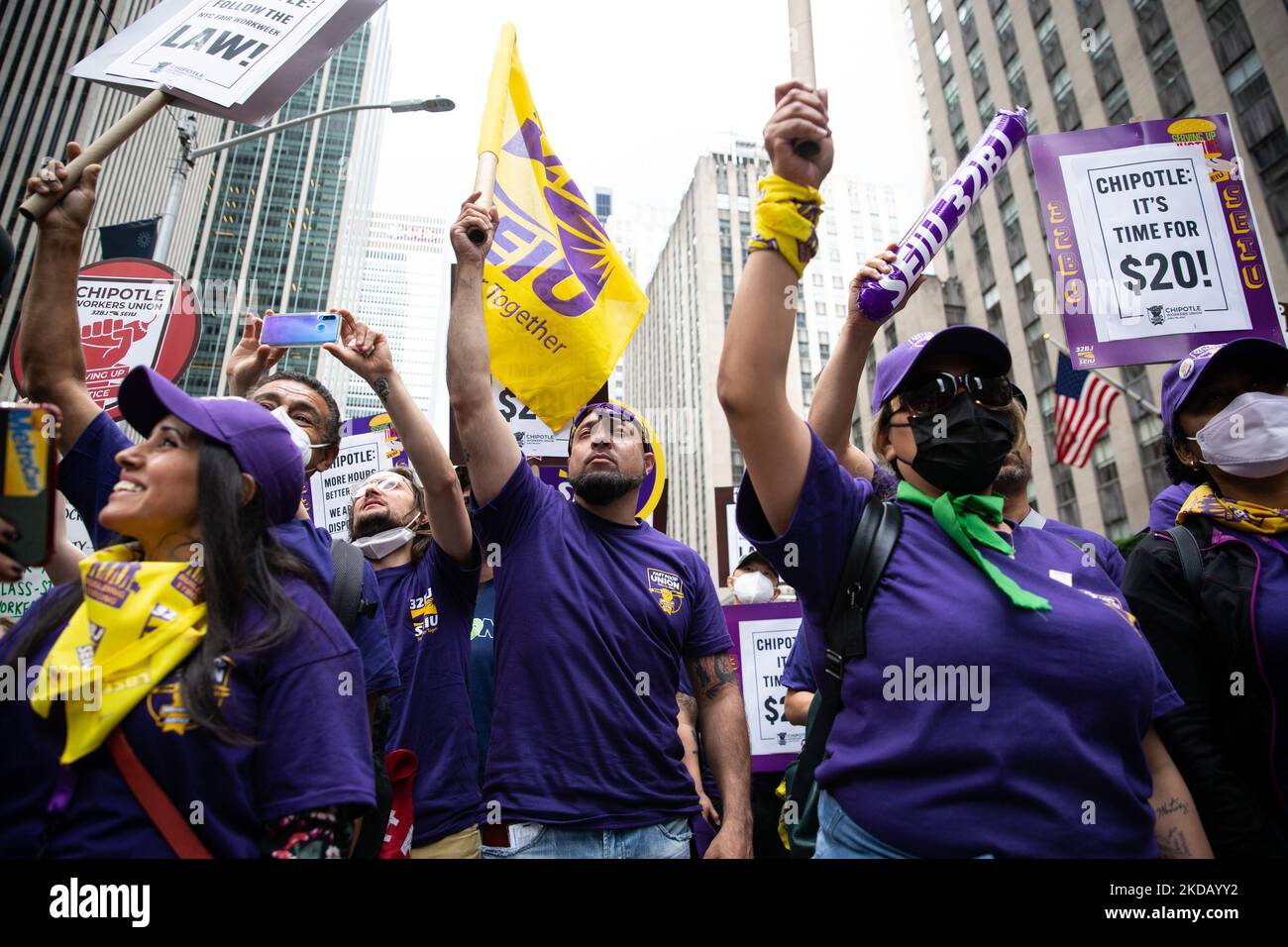 Chipotle workers rally hi-res stock photography and images - Alamy