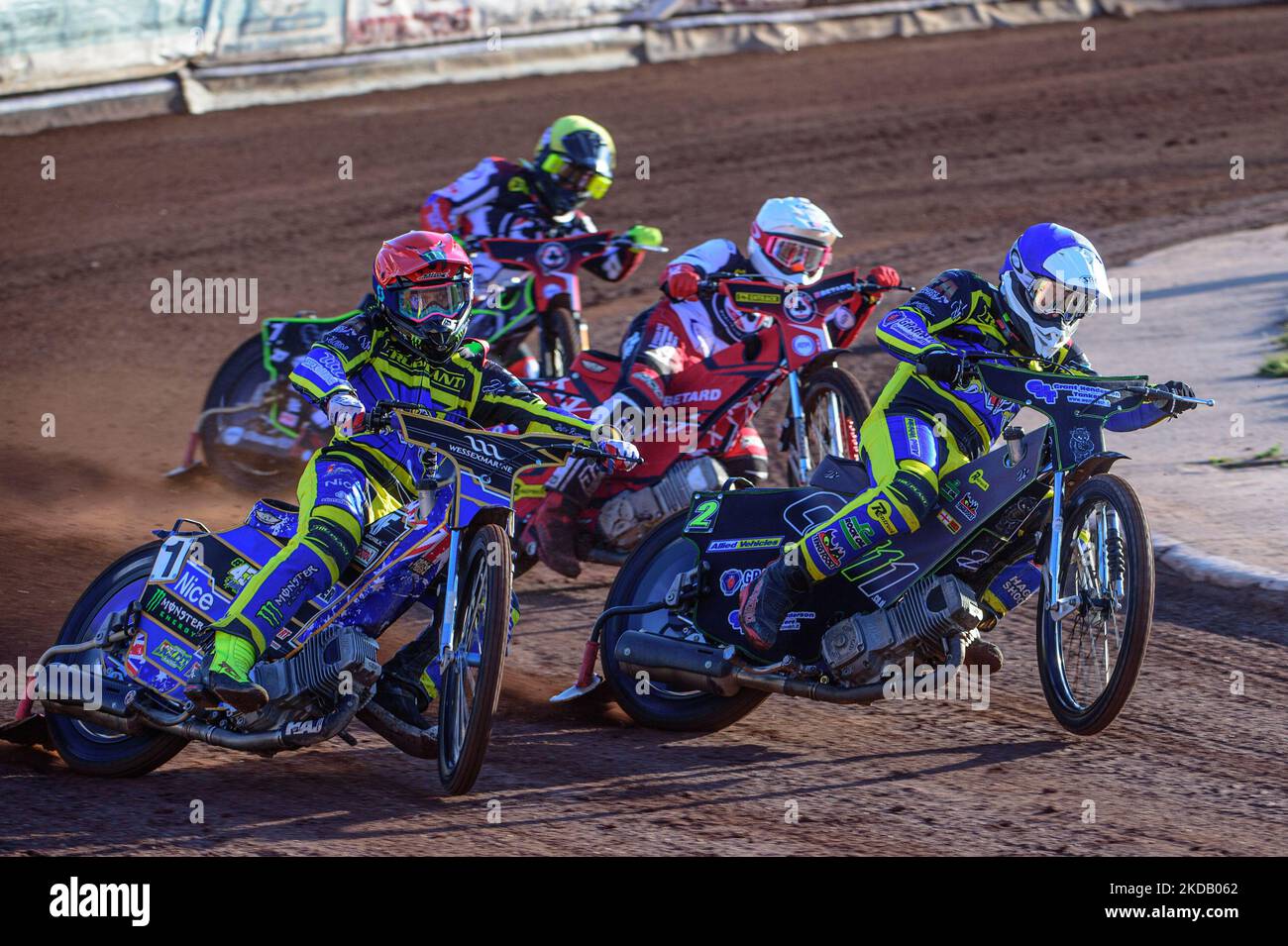 Jack Holder (Red) and Craig Cook (Blue) lead Max Fricke (White) and Tom ...