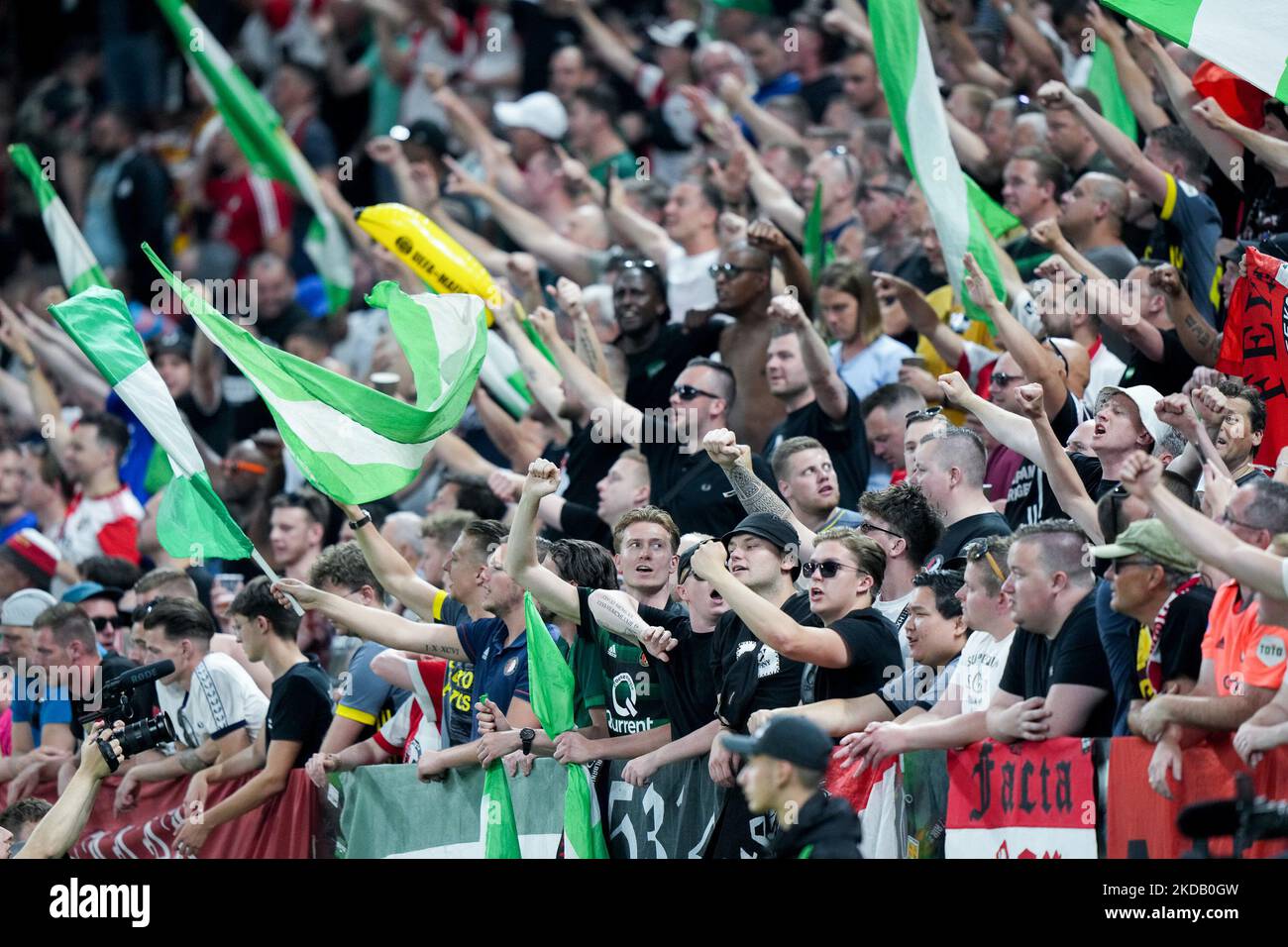 Supporters of Feyenoord Rotterdam during the UEFA Conference League ...