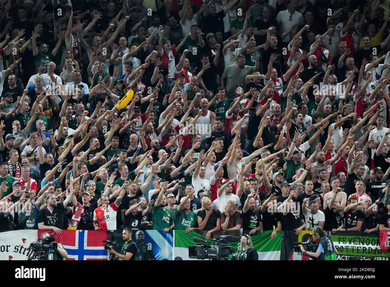 Supporters of Feyenoord Rotterdam during the UEFA Conference League ...