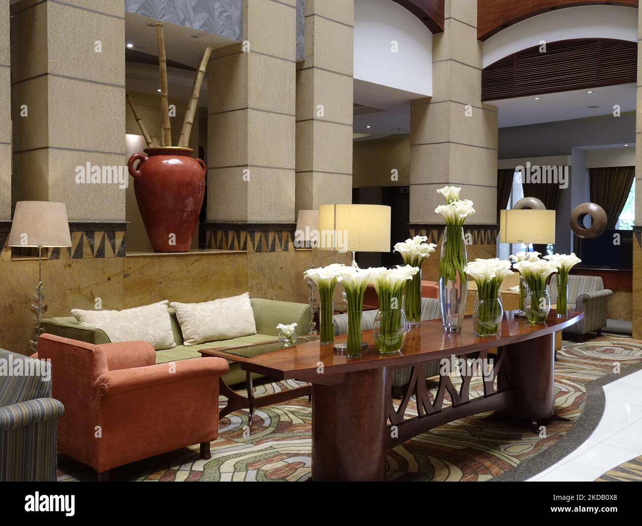 Bar and reception area - Serena Hotel, Kigali, Rwanda Stock Photo - Alamy