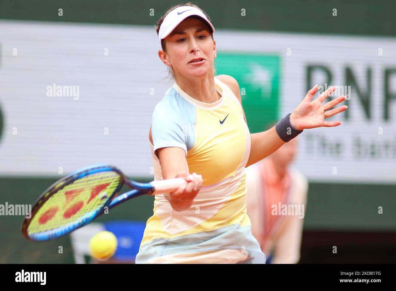 Belinda Bencic during her match against Leylah Fernandez on Philipe ...