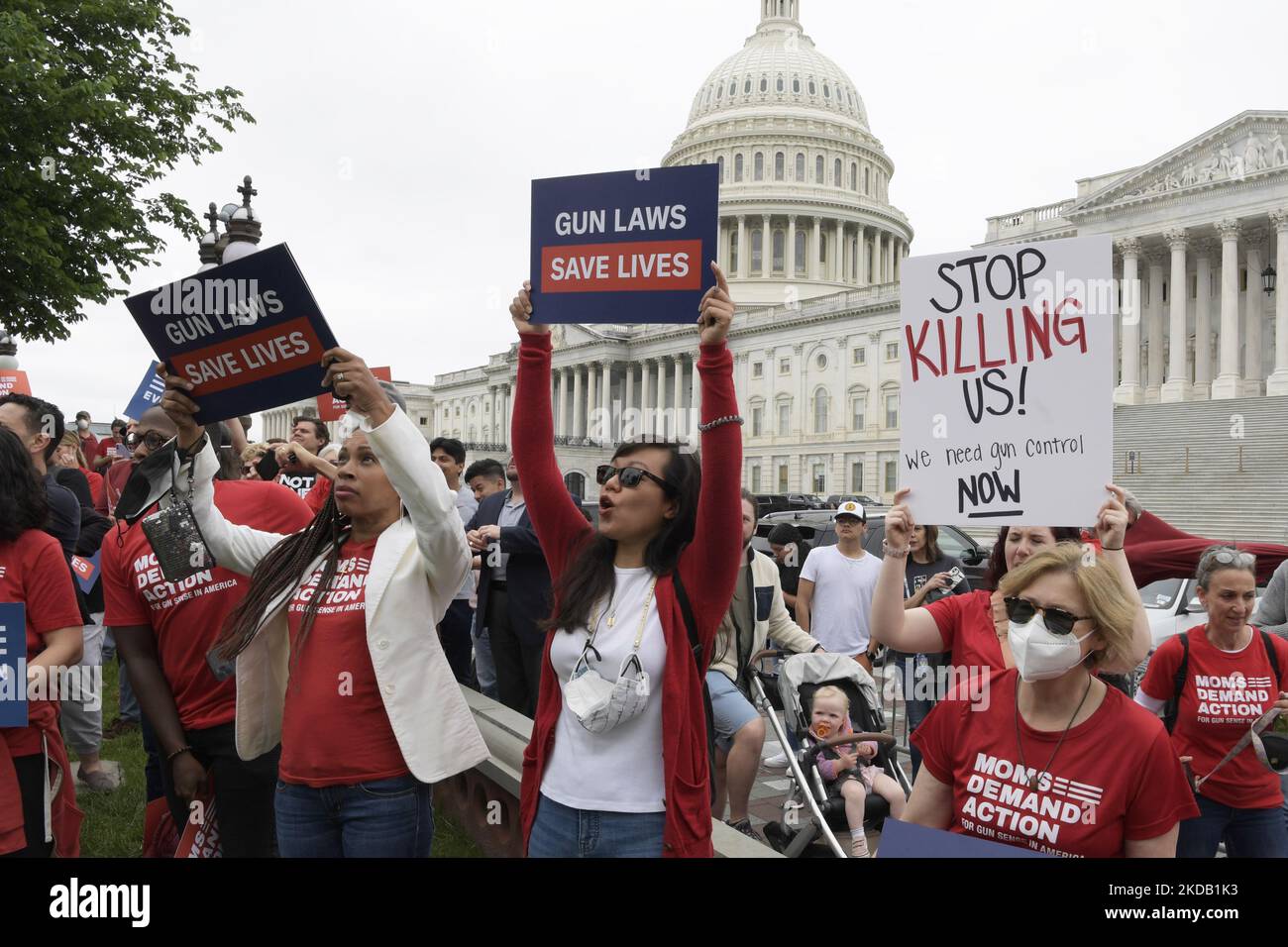 Demonstrators hold a rally about violence, crime and mass shooting ...
