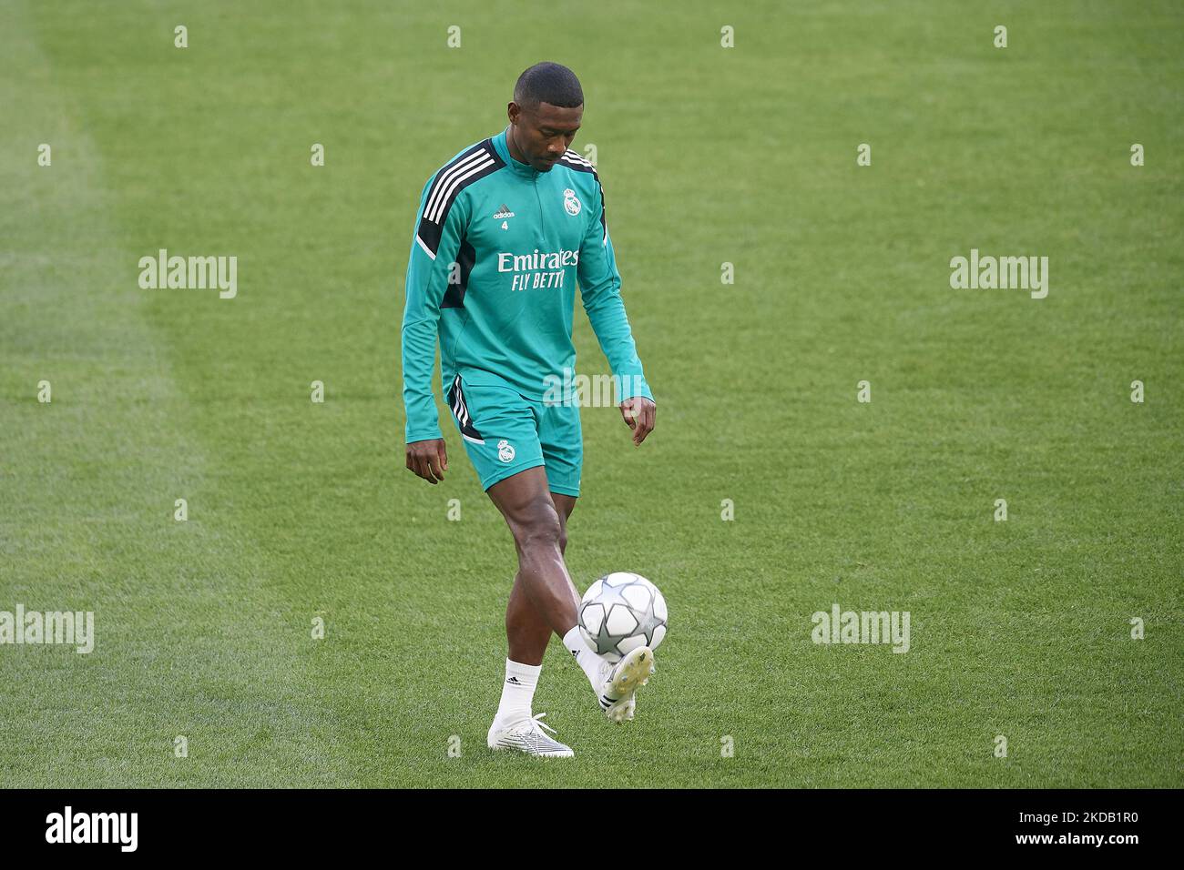 David Alaba of Real Madrid during the warm-up at Stade de France on May ...