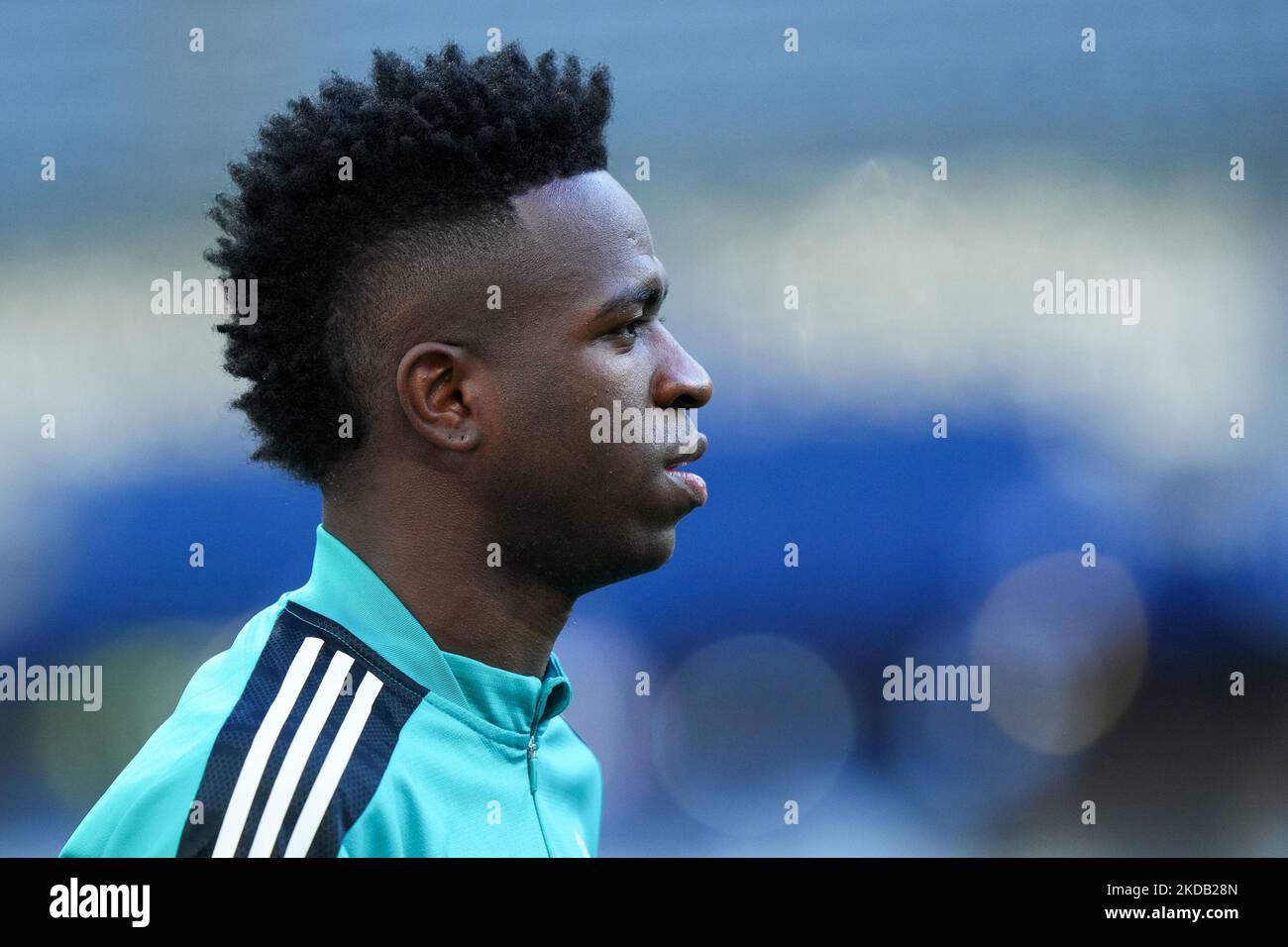 Vinicius Junior of Real Madrid CF looks on during Real Madrid training ...