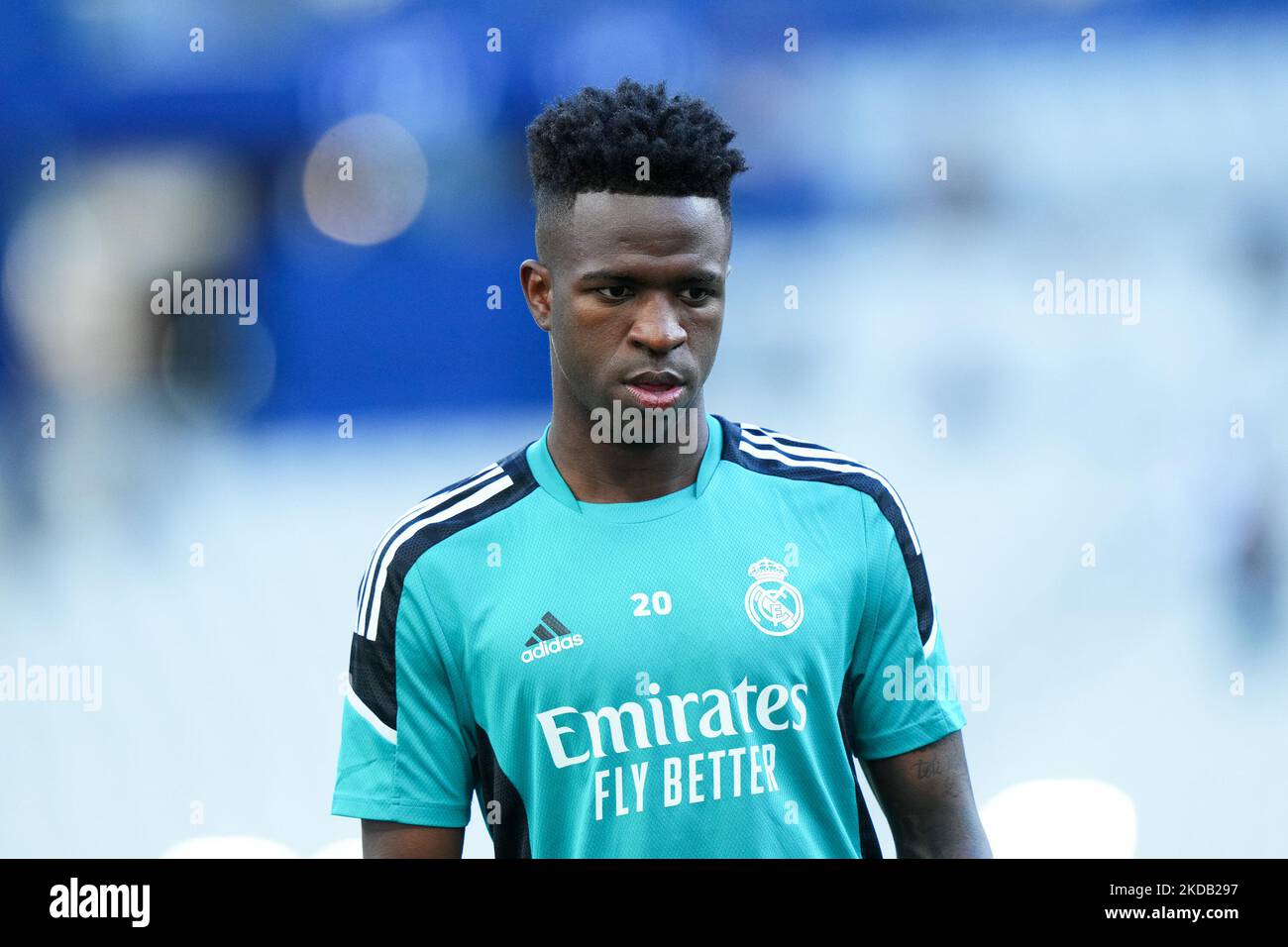 Vinicius Junior of Real Madrid CF looks on during Real Madrid training ...