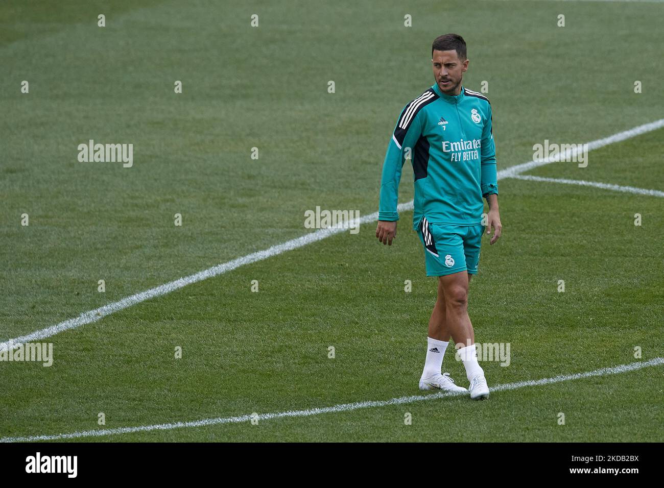 Eden Hazard of Real Madrid during the warm-up before at Stade de France ...