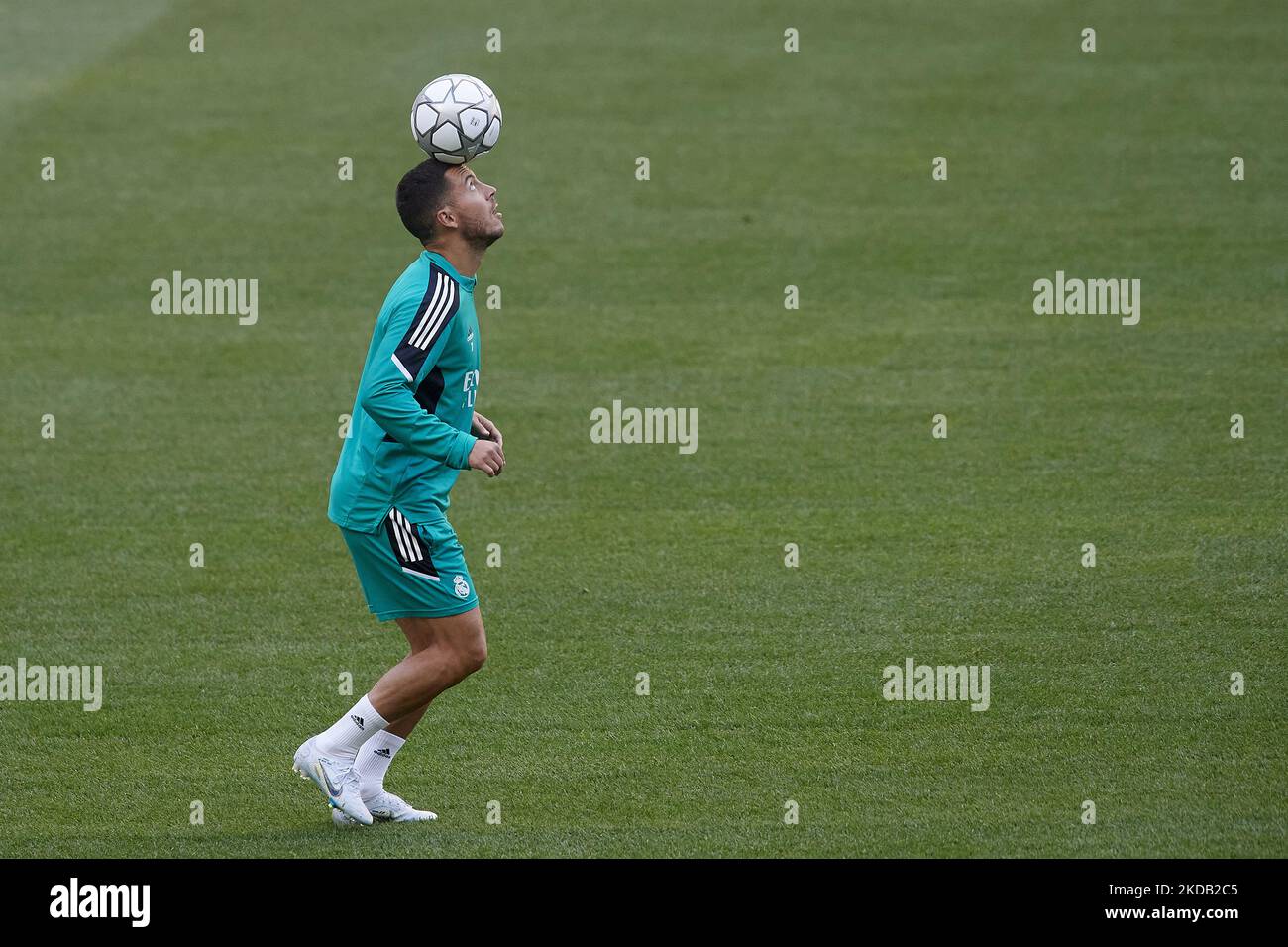 Eden Hazard of Real Madrid during the warm-up before at Stade de France ...