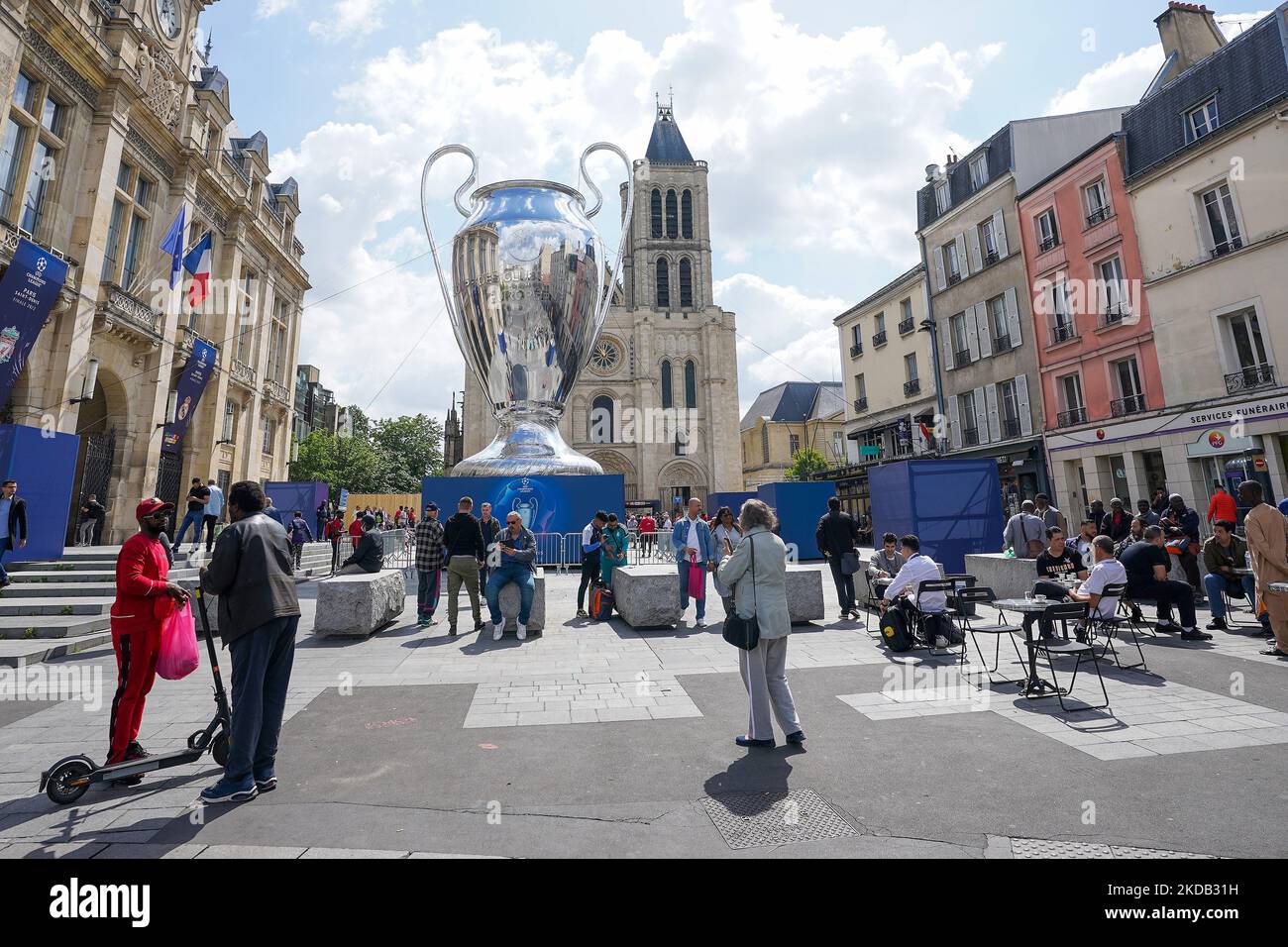 An inflatable trophy on display at the Basilica of Saint-Denis ahead of ...