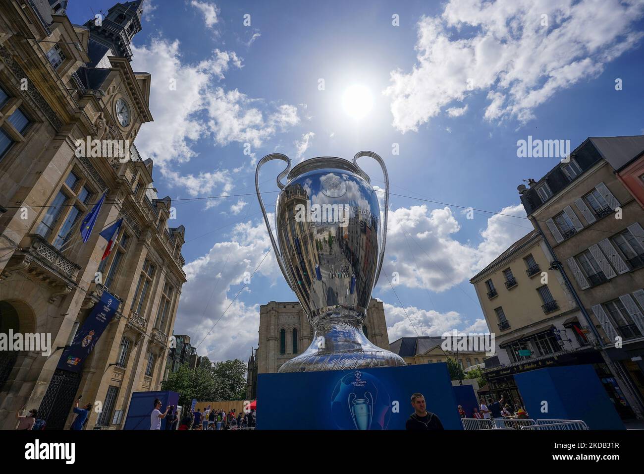 An inflatable trophy on display at the Basilica of Saint-Denis ahead of ...