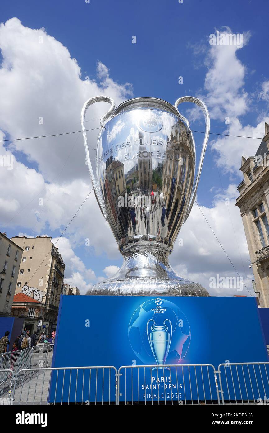 An inflatable trophy on display at the Basilica of Saint-Denis ahead of ...