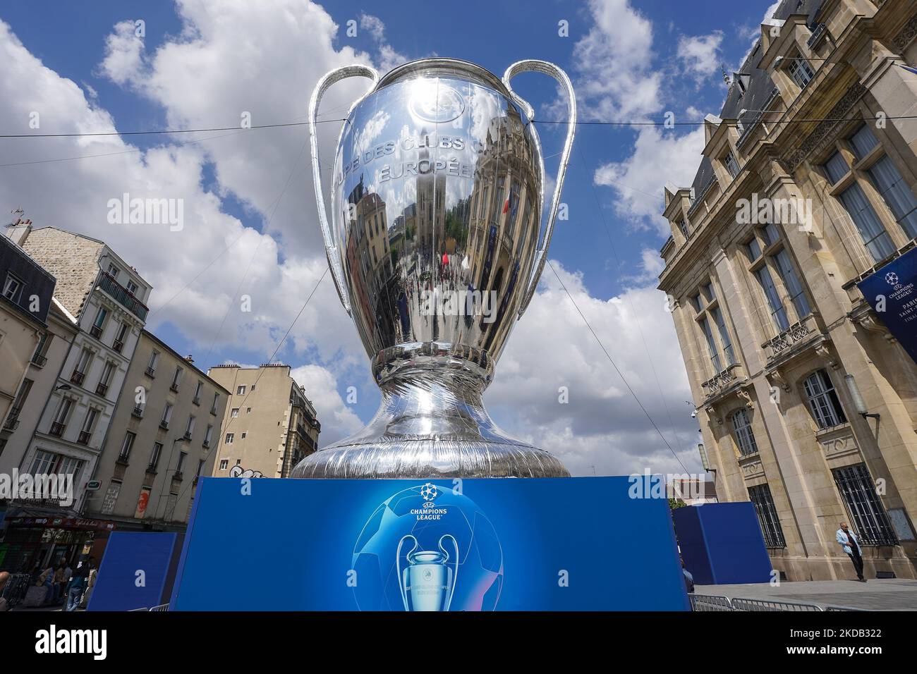 An inflatable trophy on display at the Basilica of Saint-Denis ahead of ...