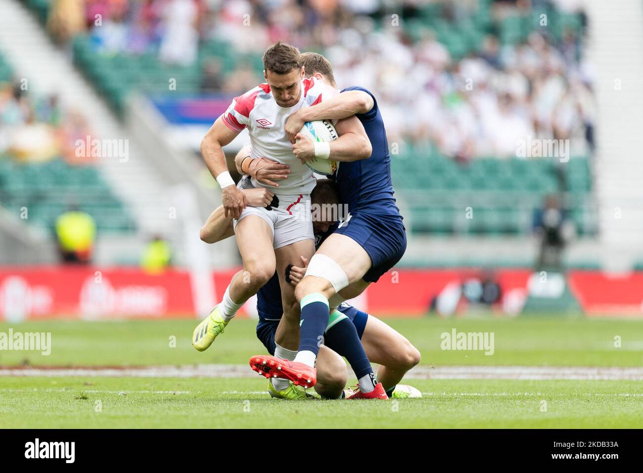 Tom Emery of England in action during the HSBC World Sevens match ...