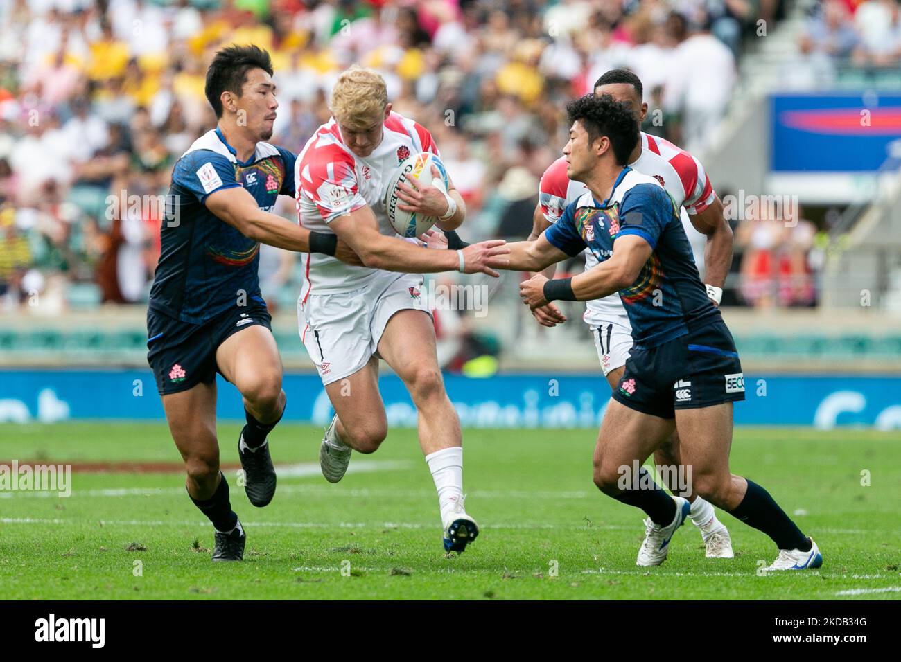 Jamie Adamson of England in action during the HSBC World Sevens match ...