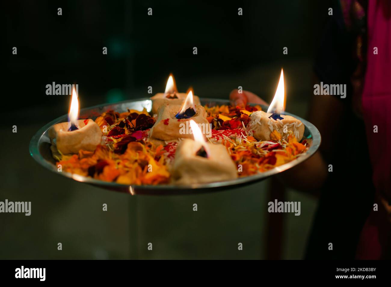 Handcrafted Eco-Friendly Clay Diya Deep Dia arranged on rose petals as ...