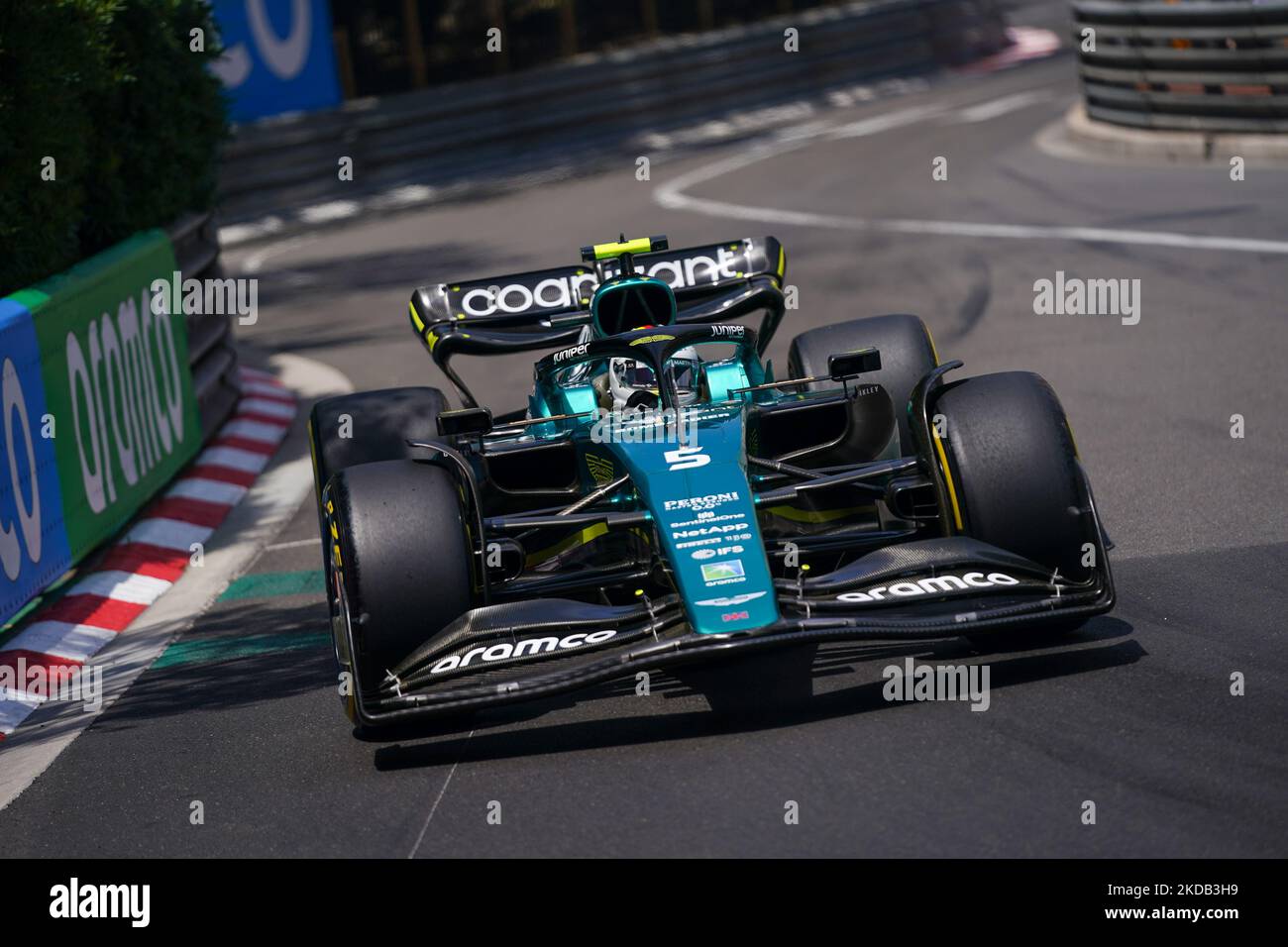Sebastian Vettel of Germany driving the (5) Aston Martin Aramco ...