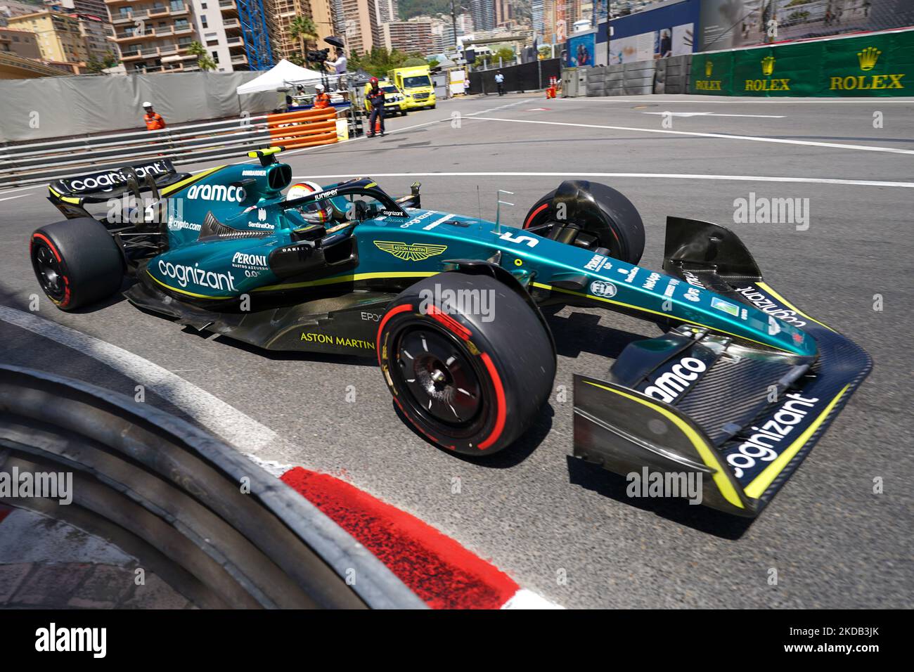 Sebastian Vettel of Germany driving the (5) Aston Martin Aramco ...