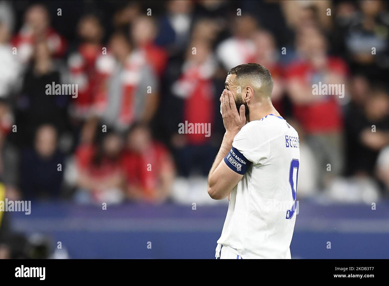 Karim Benzema of Real Madrid lament a failed occasion during the UEFA ...