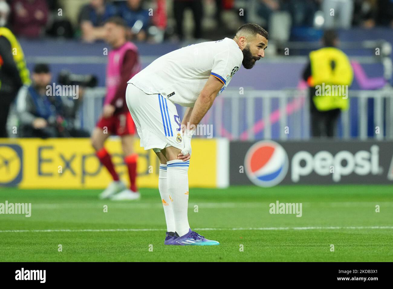 Karim Benzema of Real Madrid CF looks disappointed during the UEFA ...